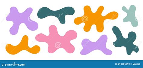 abstract organic shapes collection irregular liquid forms set stock
