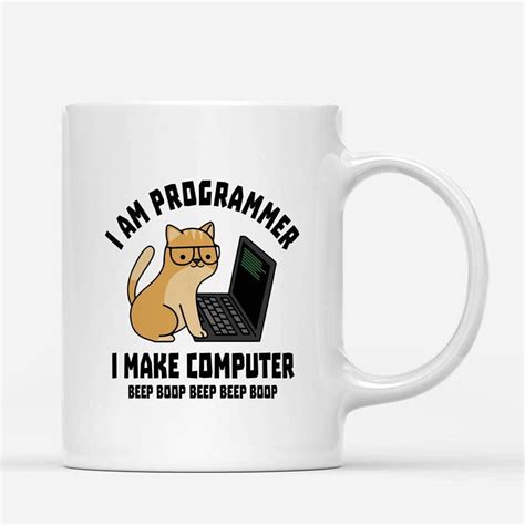 Custom Mugs I Am Programmer Make Computer Beep Boop Cat Lovers Funny Kittens Owner Ts Santa