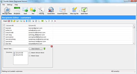 Screenshots Thunder Mailer Mass Emailing Software
