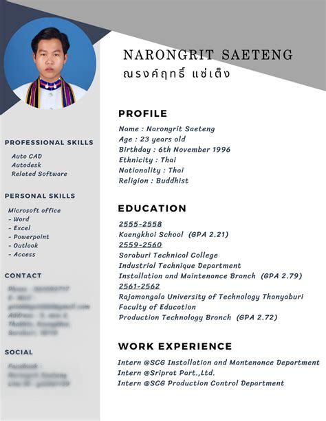 ผลงาน Resume สมัครงาน