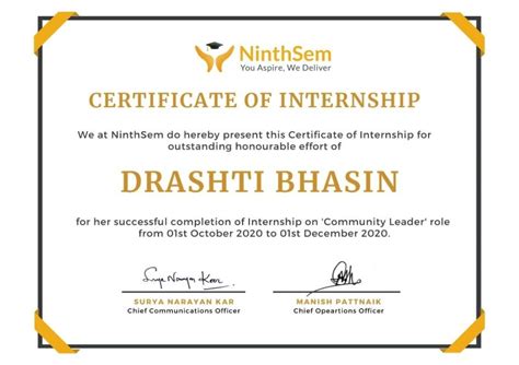 Drashti Bhasin On Linkedin Internship Interns Experience Opportunity Thankyou Learning