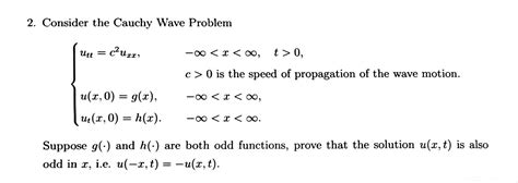 Solved 2 Consider The Cauchy Wave Problem
