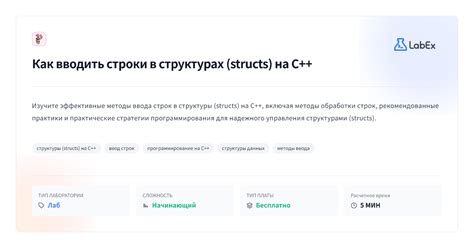 Как вводить строки в структурах Structs на C Labex