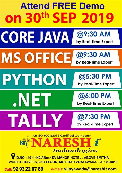Naresh I Technologies On Linkedin Corejava Msoffice Python Tally