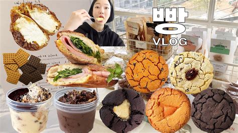 먹방 브이로그 흑발로 변신 바게트샌드위치 크래커 테스트 크리미 쿠키슈 미니마이즈 쌀푸딩과 빵어니스타 라미쿠키 소나무 먹방 Youtube