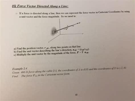 Solved 6 Force Vector Directed Along A Line O If A Force