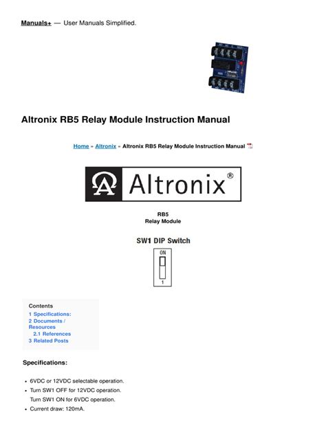 Rb5 Relay Module Manual Pdf