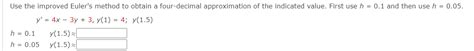 Solved Use The Improved Euler S Method To Obtain A Chegg