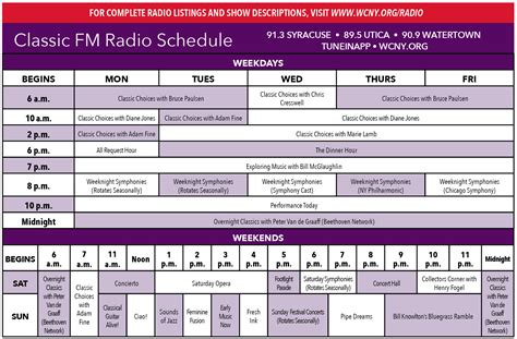 Radio Program Schedule Template