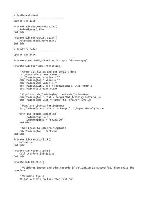 learning and development insights vba code pdf function