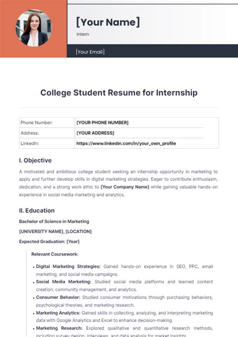 Internship Resume Templates Internship Resume Template Word Download