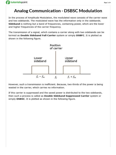 Analog Communication Dsbsc Modulation Pdf Frequency Modulation