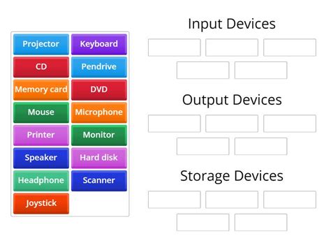input output and storage devices group sort