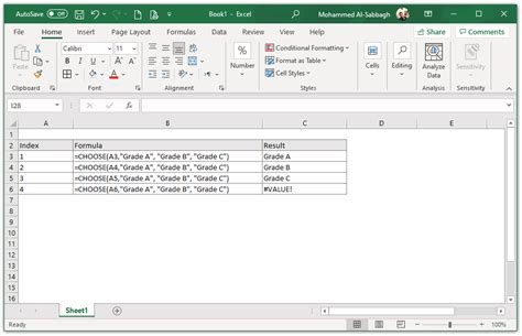 excel choose function microsoft access programs