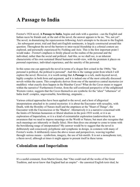 A Passage To India Pdf