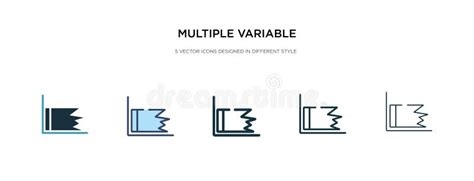 Multiple Variable Point Line Icon In Different Style Vector