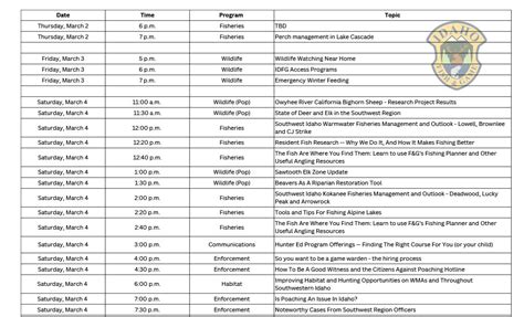 Idaho Fish Game Seminars