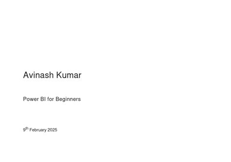 Avinash Kumar Has Successfully Completed The Online Course Power Bi For