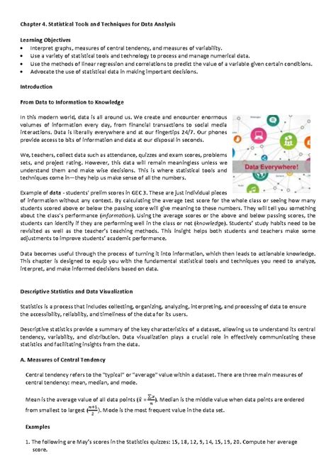 Chapter 4 Just Practice Analysis Chapter 4 Statistical Tools And