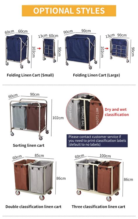 Multifunctional Rolling Linen Sorter Cart For Hotel Laundry