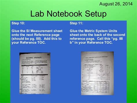 lab notebook set up 2014