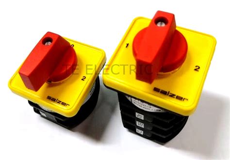 Salzer 16a 1 Pole 3 Pole On Off Selector Switch 1 0 2 Selector Switch Yellow Plate Red