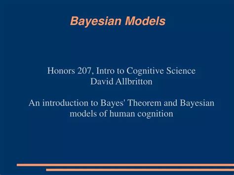 PPT Bayesian Models PowerPoint Presentation Free Download ID