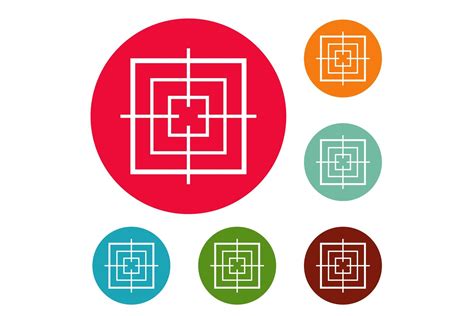 Square Objective Icons Circle Set Vector Graphic By Anatolir56 Creative Fabrica