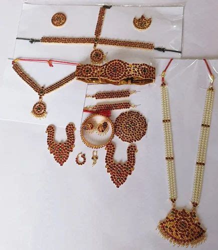 10 Items Artificial Gold Plated Bharatnatyam Classical Dance Ornaments