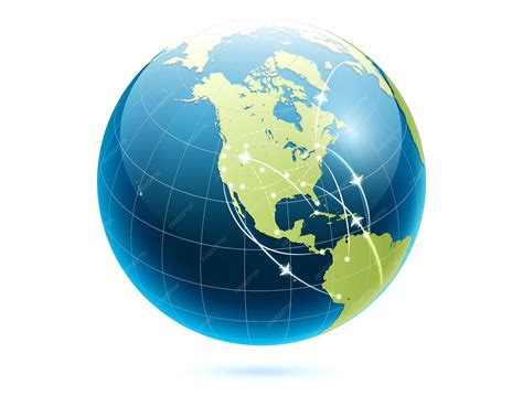 Premium Vector Set Of Realistic Earth Globe Interconnected Isolated