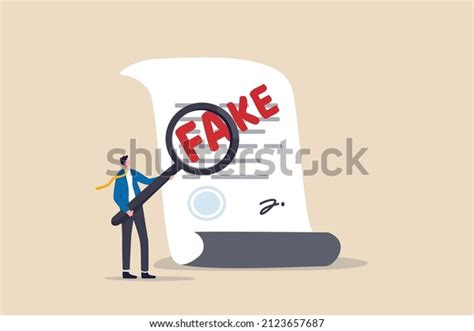 Fake Document Wrong Information Verification Fake Stock Vector Royalty Free