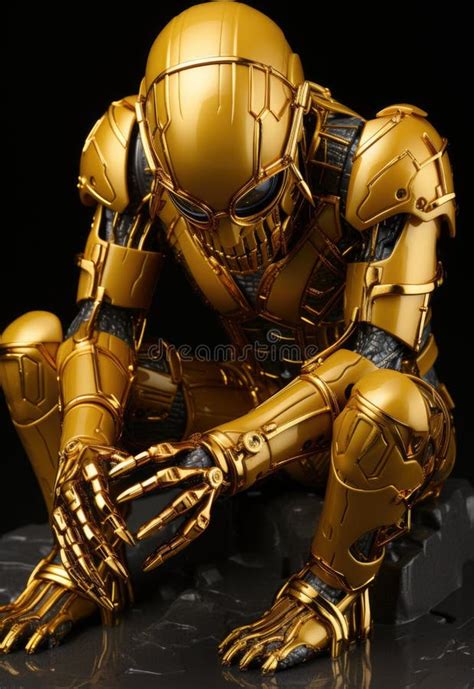 A Close Up Of A Statue Of A Robot Generative Ai Image Stock Image