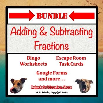 Adding And Subtracting Fractions Bundle Products SAVE TPT