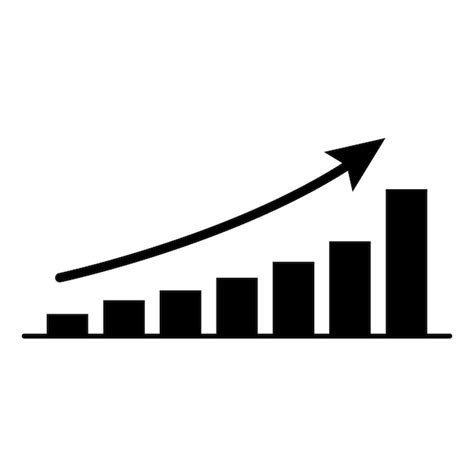 Premium Vector Bar Chart Increase Increasing Arrow And Bar Graph Silhouette Icon Vector Moving
