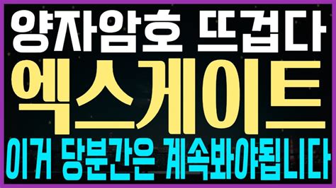 엑스게이트 양자암호 뜨겁다 이거 당분간은 계속봐야됩니다 52주 신고가 라인 아직 세력들 물량 안나갔습니다 Youtube