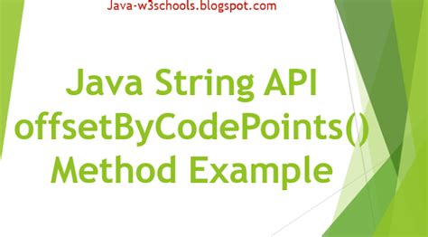 Java String Offsetbycodepoints Method Example