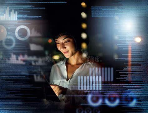 Overlay Analytics And Information Technology With A Woman Programmer