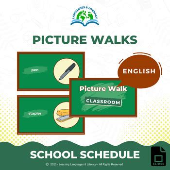 School Schedule English Picture Walk By Learning Languages And