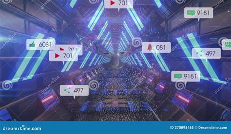 image of media icons and binary coding over digital human and digital