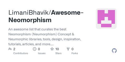 Github Limanibhavikawesome Neomorphism An Awesome List That Curates