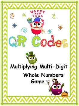 Multiplying Multi Digit Numbers With And Without QR Codes TPT