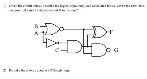 Solved Given The Circuit Below Describe The Logical Chegg