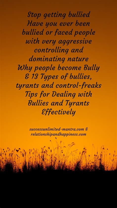Success Unlimited Mantra - Blog - 70 tips dealing effectively with bullies