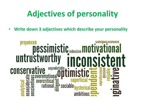 Personal Adjectives Wordwall