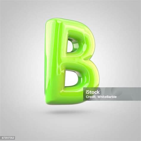 글로시 라임 페인트 알파벳 문자 대문자 B 흰색 배경에 고립 0명에 대한 스톡 벡터 아트 및 기타 이미지 0명 3차원 형태