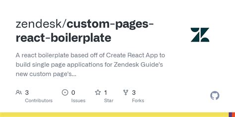 GitHub Zendesk Custom Pages React Boilerplate A React Boilerplate Based Off Of Create React