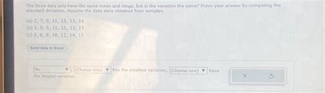 solved the three data sets have the same mean and range but
