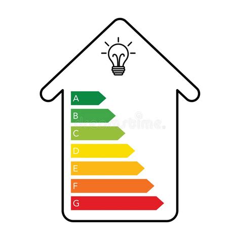House Icon With Energy Efficiency Concept Energy Class Rating Stock