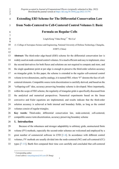 pdf extending eb3 scheme for the differential conservation law from