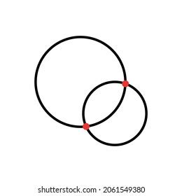 Two Points Intersection Two Circles Stock Vector Royalty Free Shutterstock